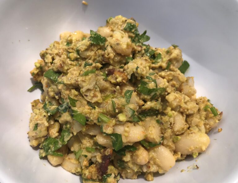 Beans with Pistachio Aillade – Greasy Little Birds